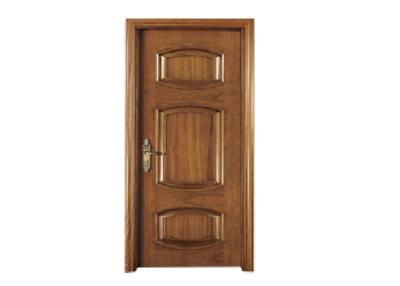 China Two Wood Panel Door Hotel Resort Ash Cherry Veneer with Lock Peephole E1 Grade for sale
