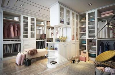 China Pure Color White Wooden Wardrobe With Drawers Customized Production for sale