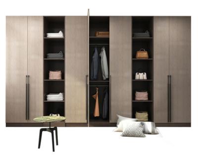 China Semi Open Wooden Wardrobe Closet Melamine Door Panel Cabinet For Bedroom for sale