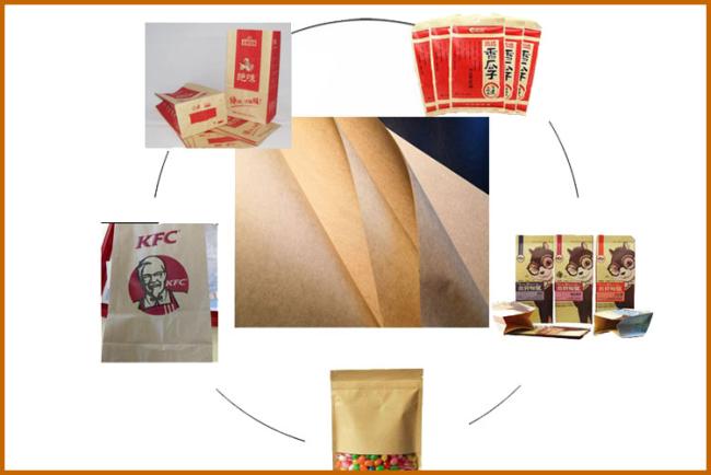 40GSM 50GSM Eco-friendly Food Grade Brown Paper Roll For Street Food Market 