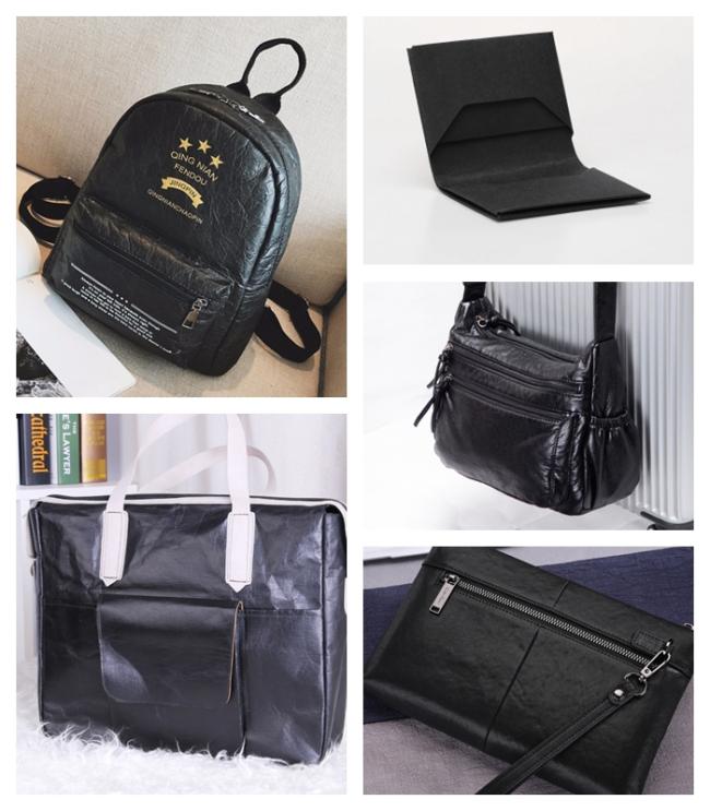Glossy And Textured Black Color Washable Kraft Paper Wear-resisting Durable