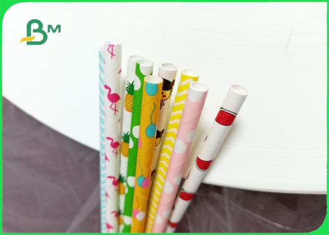 Size 240 - 600mm stripe and full printing Edible straw paper for Hotel