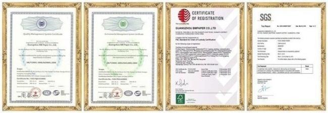300gsm 350gsm PE Coated Paper Sheet Single or Double Side for Plate Customized FSC FDA