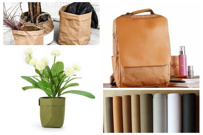 DIY Durable Washable Fiber-based Texture Kraft Paper Making Backbag Purse