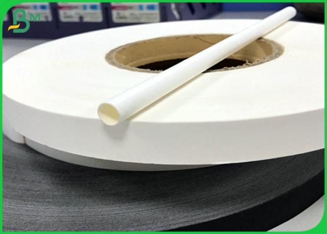 15mm width 60gsm Pure Color Roll White Kraft Paper For Drinking Paper Straw Tube
