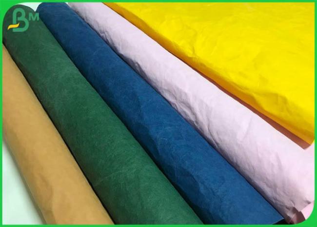 Metallic Gold colorful 150cm Width Pleated Washable Kraft Paper Roll For Handbag