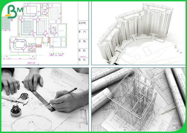 80gsm 36inch 42inch 50inchの高い純白ロール作図装置CADの明白なペーパー