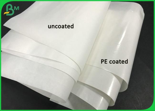 Food Packing 40g + 10g PE White Color Bleached Kraft Paper With Poly Laminated 