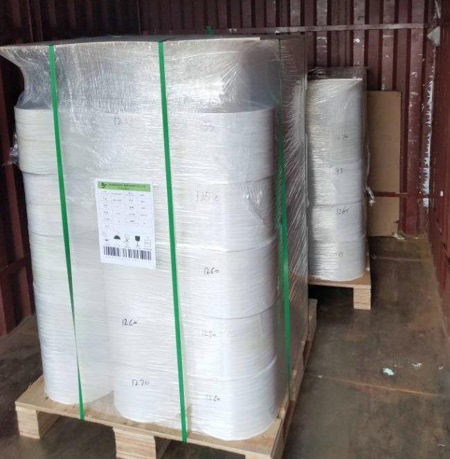Food Packing 40g + 10g PE White Color Bleached Kraft Paper With Poly Laminated 
