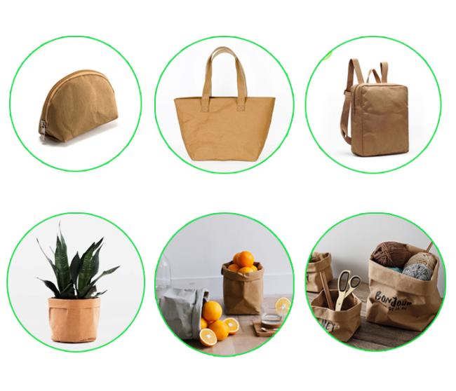 Washable Good Flexibility 0.55mm Kraft Paper Fabric Recyclable Wallet Material