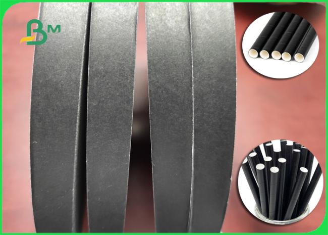 Plain Black Color Paper Drinking Straw Making Material 60gsm In Roll