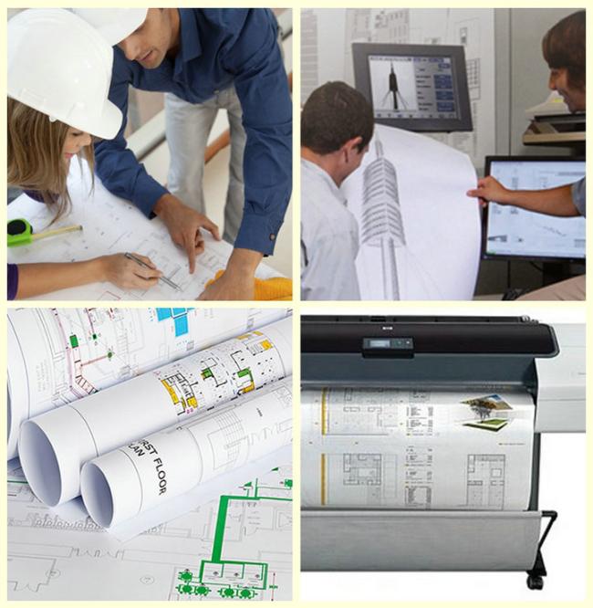 20lb Inkjet CAD Plotter Paper For HP Designjet 36" x 150' High Resolution