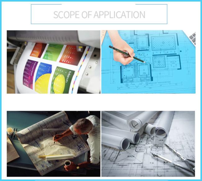 80gsm Blue CAD Drawing Paper For WideFormat Inkjet Printer 24