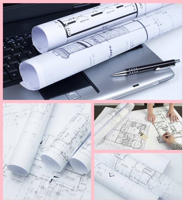 80gsm Drawing Paper Roll For HP Inkjet Printer 36inch 40inch * 50m