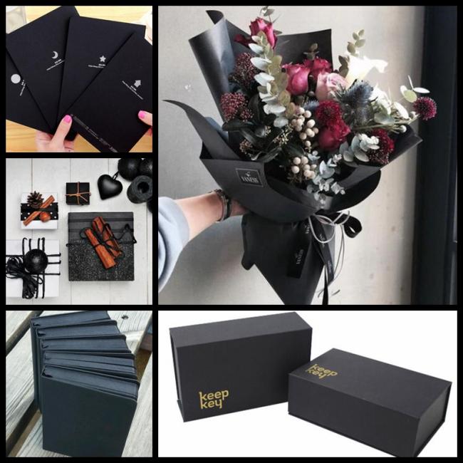black colored cardboard