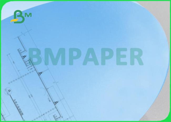 80g Two Sided Blue CAD Paper For Drawing 30'' x 150yards Clear Image Printing