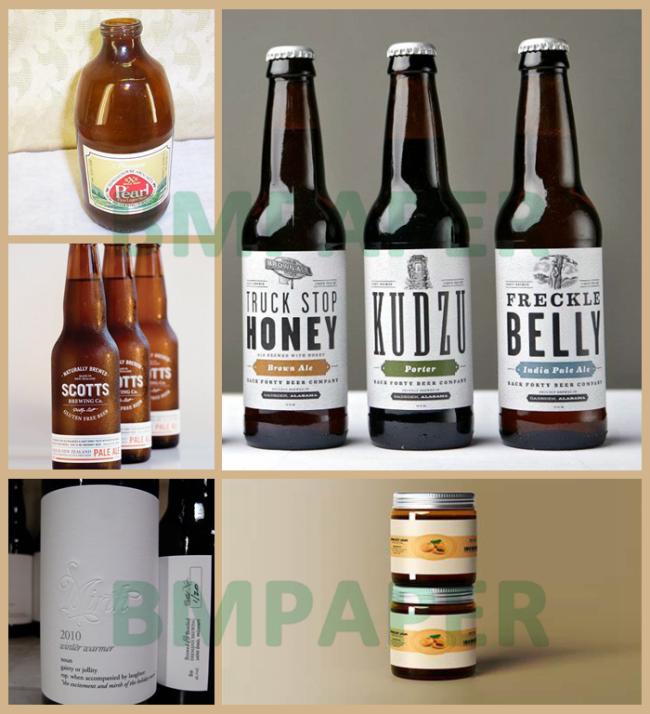 65gsm One Side Coated Gloss Paper For Beer Label High Wet Strength 50 x 70cm
