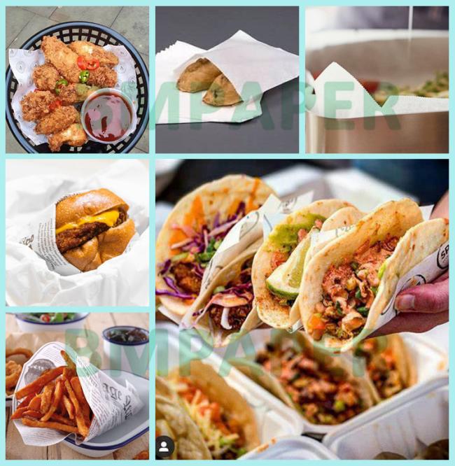 38gsm Colour Printed Greaseproof Paper For Wrapping Kebabs EU Food Standard