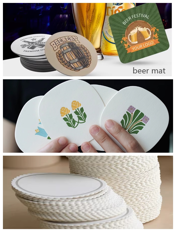 1.6mm 1.7mm 100% Fiber Bleached Absorbent Beer Mat Board For Coaster Board A4 Sheet 