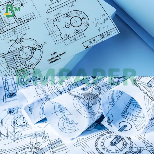Double Side Blue Plotter Paper Rolls for CAD Engineering and Drawing