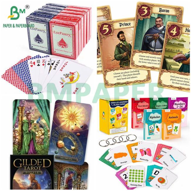 270gsm to 310gsm Blue Core Playing Card Paper 2 Sided Glossy Coated Board