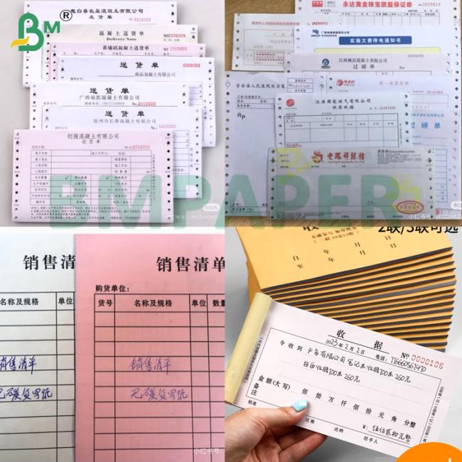 40-120g Digital Carbonless Paper with Black Image (CB / CFB / CF) 70*100cm for Receipts & Invoices