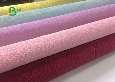 China Colorful Hand - Make Crepe Uncoated Woodfree Paper , Red / Purple / Blue For DIY Flowers for sale