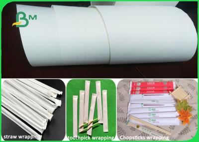 China Toothpick Wrapping Food Grade Paper Roll 24GSM * 26.5mm Width White Color for sale
