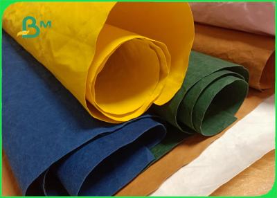 China Unbreakable Yellow Pink Fiber Washable Kraft Paper In Roll Size 150cm*110 Yard for sale