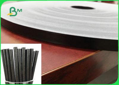 China BPA Free 60gsm Solid Black Straw Food Grade Paper Roll For Cocktail 100% Biodegradable for sale