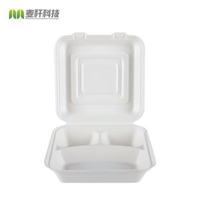 China fast food container disposable bagasse plate with lid for sale