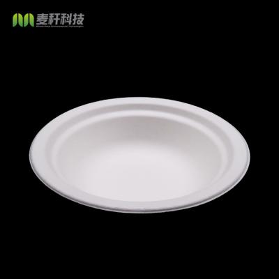 China 400 ML Biodegradable Disposable Sugarcane Bagasse Paper Pulp Mould Soup Salad Bowl with Lid Sugarcane Bagasse Bowl for sale