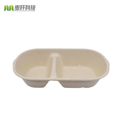China 700ml/850ml/1000ml 1 compartment and 2 compartments restaurant takeout and catering  food storage bagasse disposable meal box for sale