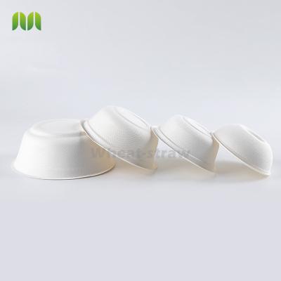 China Round Disposable Bowls with Lids Natural Sugarcane Bagasse Bamboo Fibers Sturdy Compostable Disposable Paper Bowls for sale
