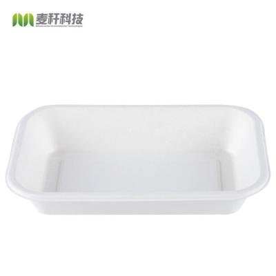 China 24oz Eco-friendly Disposable Biodegradable Sugarcane Bagasse Tray for sale