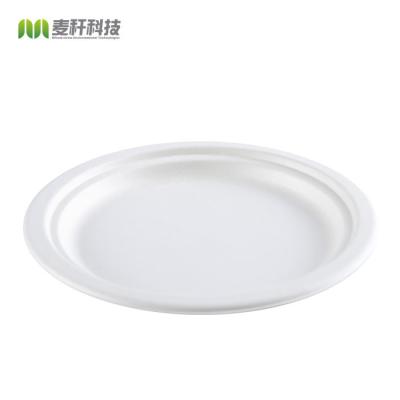 China Biodegradable Food Container Bagasse Round  Plates for sale