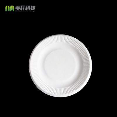 China Disposable Biodegradable Wood Bagasse Paper Plates Natural Color Sugar Cane Round Plate for sale