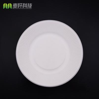 China Biodegradable Food friendly fully  Bagasse  7  inch Round Lace Plates for sale