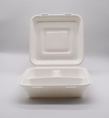 China disposable Bio take away compostable clamshell food container packaging lunch box biodegradable for sale