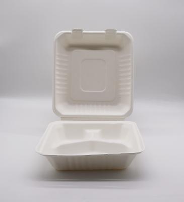 China disposable Bio take away compostable clamshell food container packaging lunch box biodegradable for sale