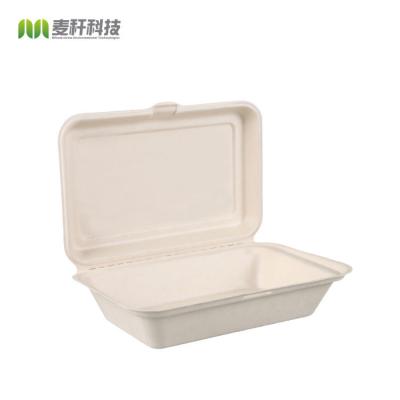 China Food Packing Takeaway bagasse Pulp large dinner container box for sale