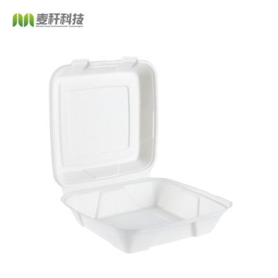 China disposable biodegradable catering hotel clam shell paper meal lunch box for sale