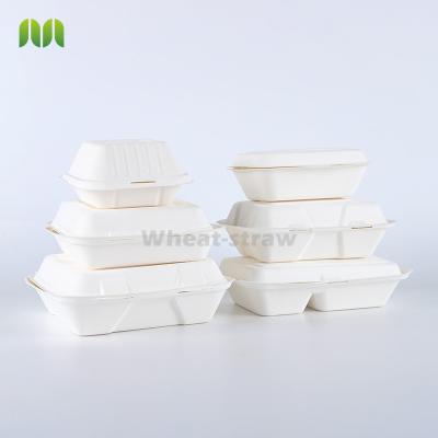 China Disposable ECO Sugarcane Bagasse Pulp Heat-Resisting Microwaveable Take Out Food packaging Container for sale