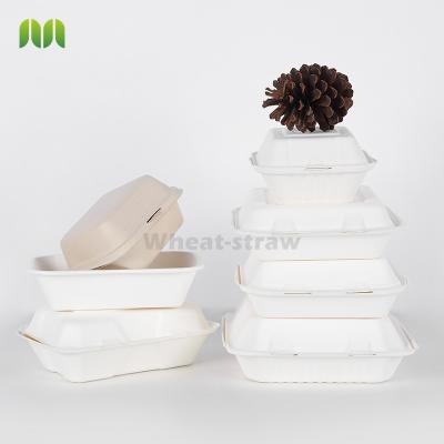 China Hot disposable microwave food containers Bagasse pulp food boxes takeaway packaging disposable food container tableware for sale