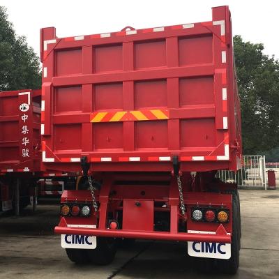 Cina 80T rimorchio per autocarri con capovolgimento posteriore semirimorchio con pin reale da 3,5