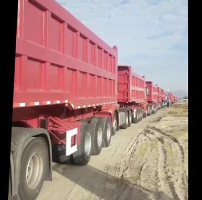 Cina 80T rimorchio per autocarri con capovolgimento posteriore semirimorchio con pin reale da 3,5
