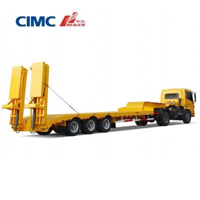 Cina Semi-remorchi a contenitore piatto per il trasporto di 100 tonnellate di camion e escavatori a letto basso in vendita