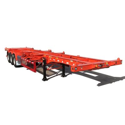 China 2/3 Assen 40 ft 20 ft Container Chassis Skeleton Semi-trailer met 40T Max Payload Te koop