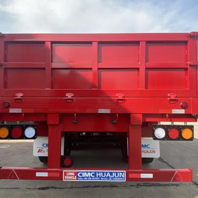 Cina 60T Max Payload 3 assi semirimorchio a pianta con porta laterale e recinzione di carico laterale in vendita