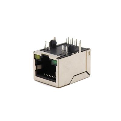 China New Type Network Socket RJ45 Jack Connector Bring Lamp Crystal Head Seat Pins for sale